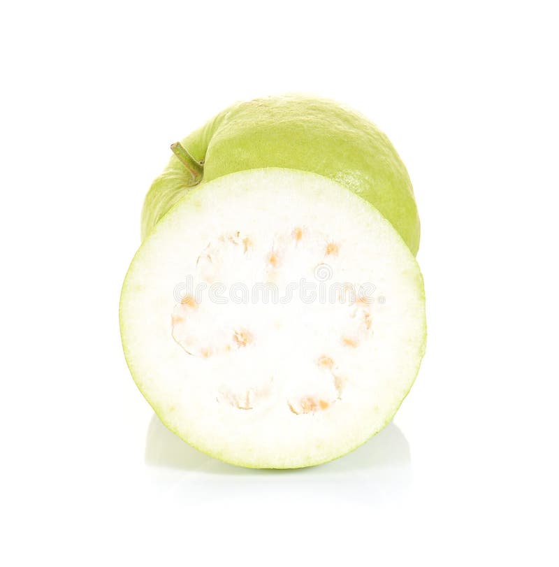 Fresh Guava Cut Pieces on White Background. Stock Image - Image of ...