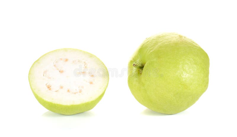 Fresh Guava Cut Pieces on White Background. Stock Photo - Image of ...