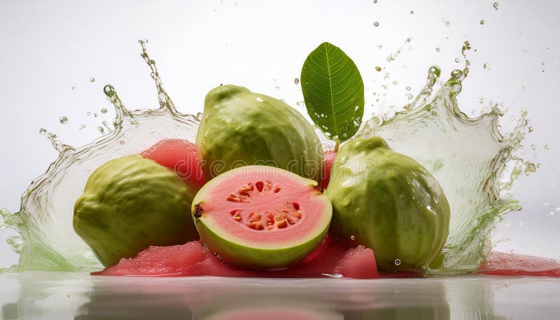 Fresh Guava a Few Slices and a Splash of Fresh Guava Juice Form a ...