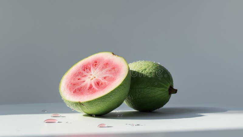 Fresh Guava Fruit Cut in Half for Display Stock Photo - Image of ...