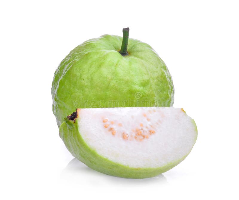 Fresh Guava Fruit With Slice Solated On White Stock Image - Image of ...