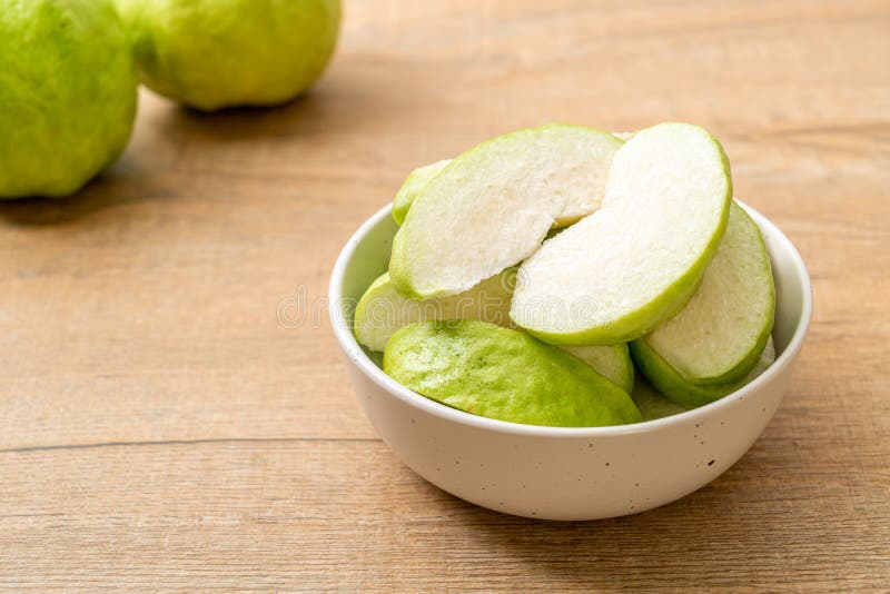 Fresh guava fruits sliced stock image. Image of color - 176867153