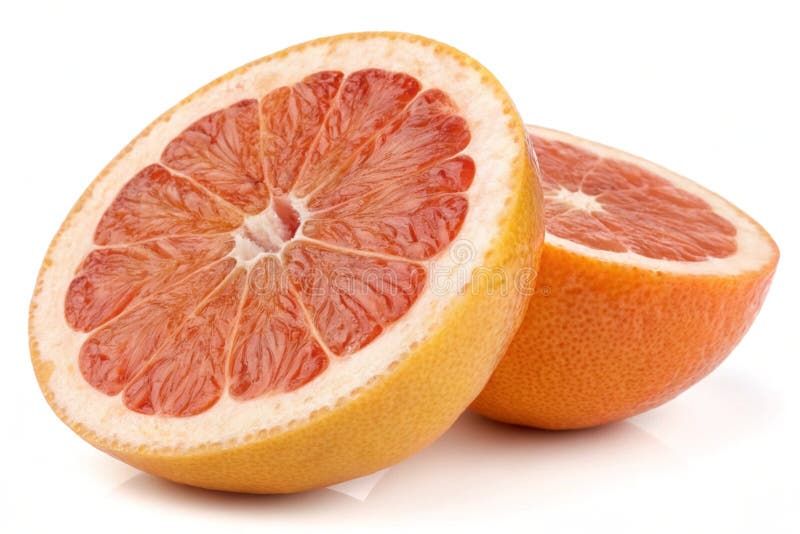 Fresh Half Grapefruit on White Background Stock Illustration ...