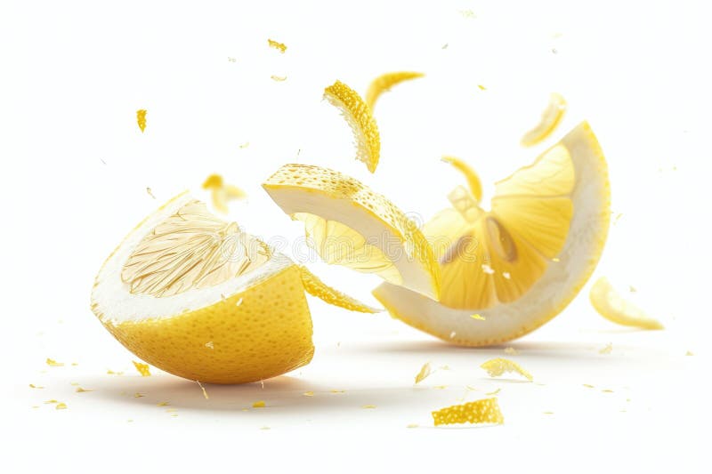 Fresh Half Lemon with a Slice Cut Out Stock Image - Image of refreshing ...