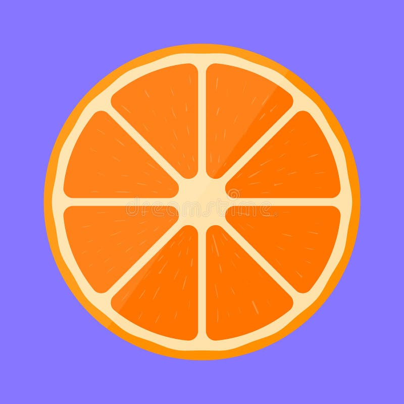 Fresh Half Orange Fruit Vector. Orange Fruit Icon Stock Vector ...