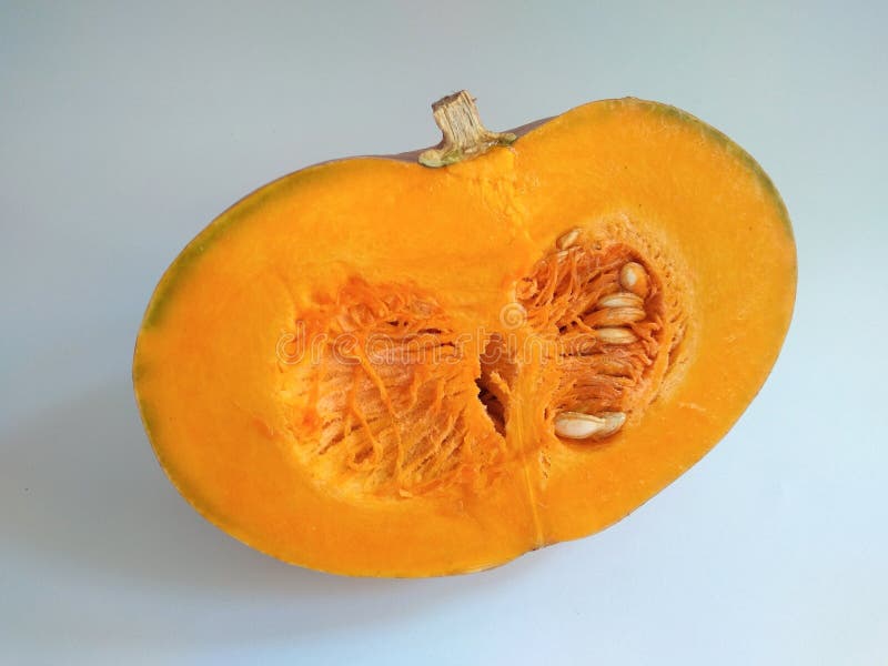 Fresh a Half Pumpkin (Kobacha Squash) on White Background Stock Image ...