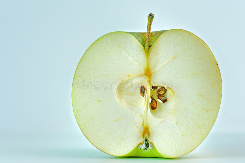 Fresh Halved Apple with Visible Seeds on a Bright Background ...