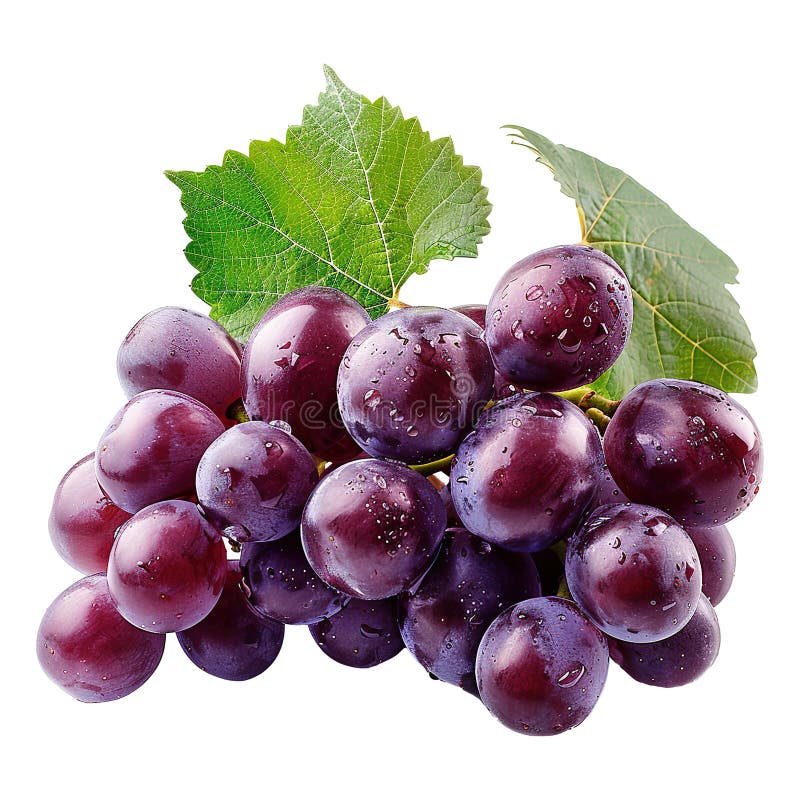 Fresh Harvest of Deep Purple Grapes and Green Leaf Stock Photo ...