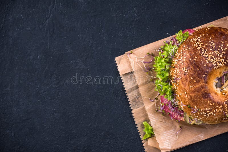 Fresh Healthy Bagel, Border Background Stock Image - Image of border ...