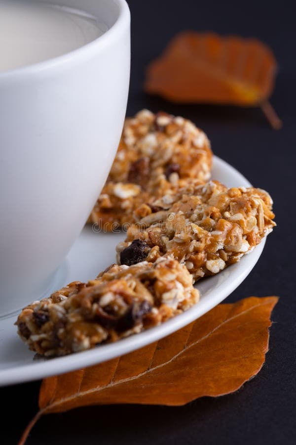 Fresh Healthy Breakfast with Cereal Biscuits and Milk Stock Photo ...