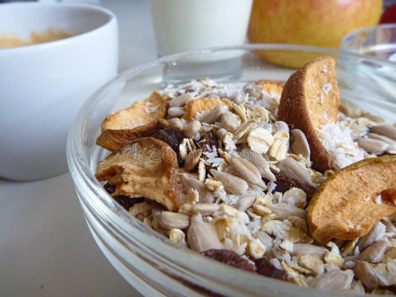 Fresh Healthy Breakfast with Musli Yoghurt and Fruit Stock Image ...