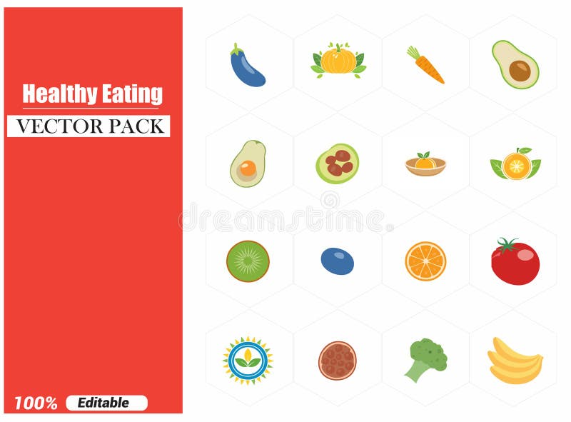 Fresh Healthy Eating Vector Bundle Pack Stock Illustration ...