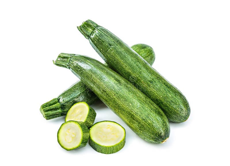Fresh Healthy Green Zucchini Isolated on White Background Stock Photo ...