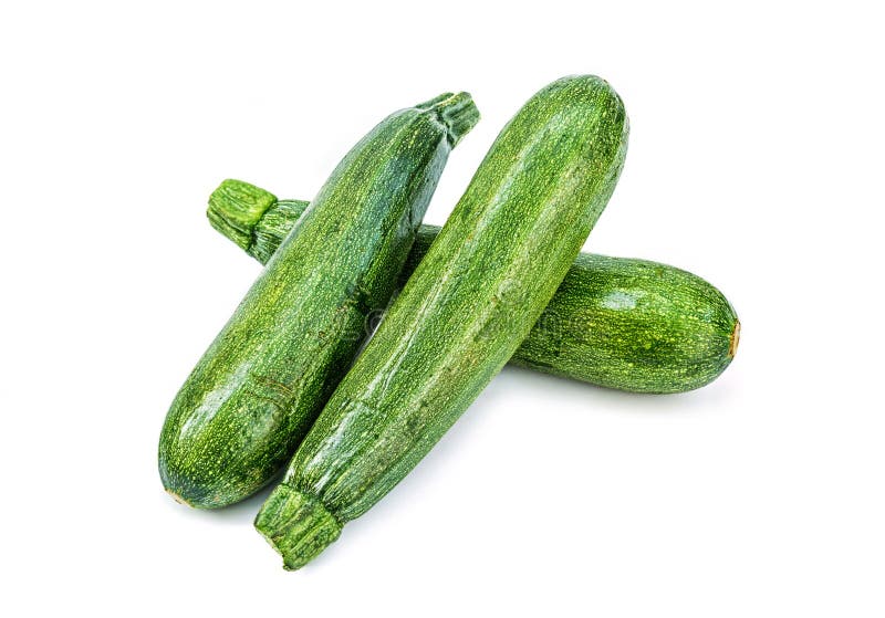 Fresh Healthy Green Zucchini on White Background Stock Image - Image of ...