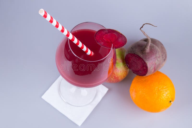 Fresh and Healthy Mixed Beet, Apple and Orange Juice Stock Image ...