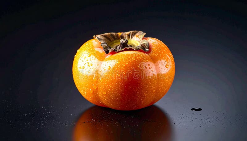 Fresh Healthy Persimmon Isolated Stock Illustration - Illustration of ...