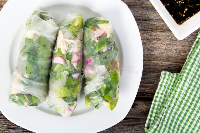 Fresh Healthy Spring Roll Wrap Stock Photo - Image of lettuce, avocado ...
