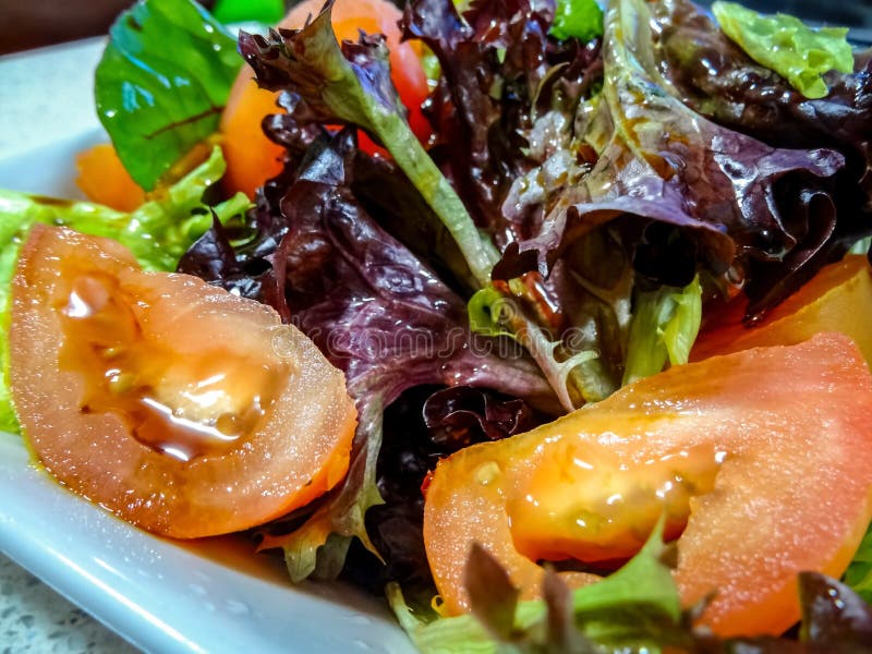 Table salad with bacon stock image. Image of cuisine - 80139319