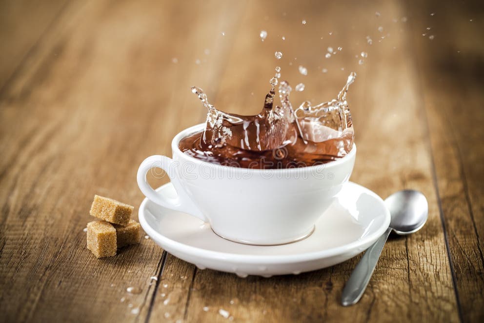 Fresh Healthy Tea Splash in a Tea-cup Stock Image - Image of relax ...