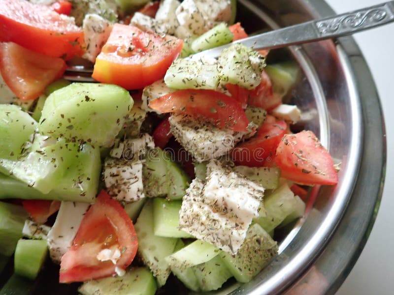 Fresh and Healthy Vegetable Balkan Salad Stock Photo - Image of cooking ...