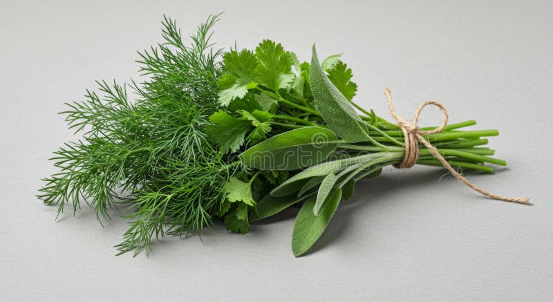 Fresh Herb Bundle: Parsley, Dill, and Sage Stock Illustration ...