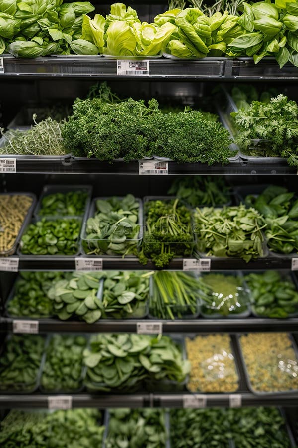 Fresh Herbs Displayed at Grocery Store Stock Image - Image of shelf ...