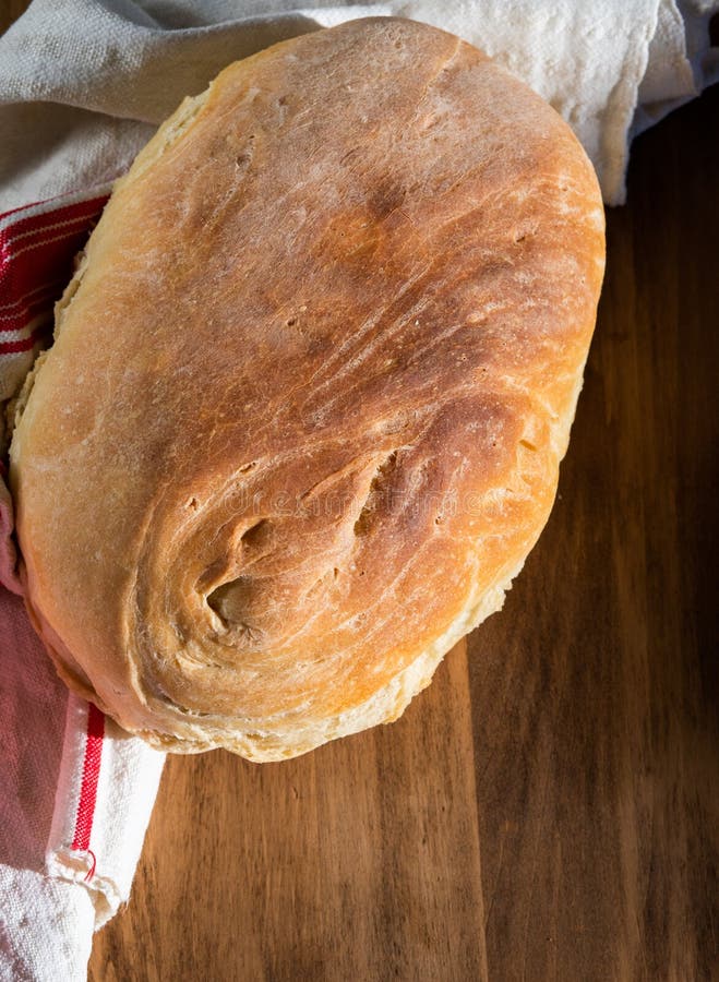 Fresh Home Baked Loaf of Bread Stock Photo - Image of healthy, wheat ...