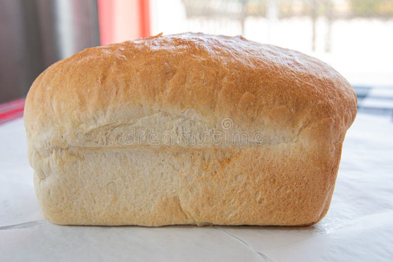 Fresh Home Made Bread Loaf Side View Stock Image - Image of freshly ...