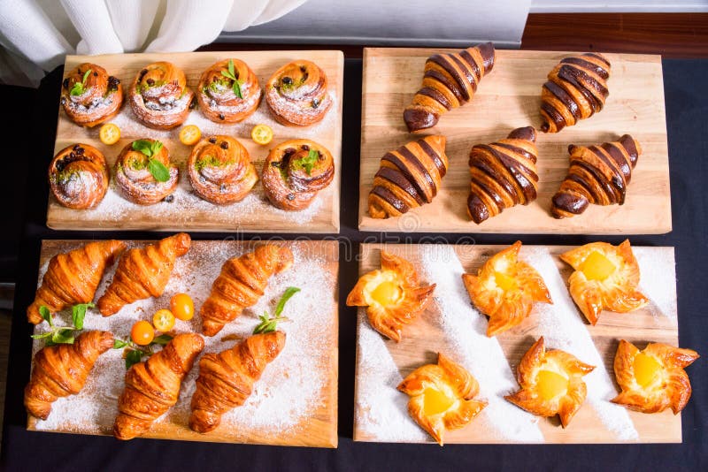 Fresh Homemade Bakery with Berries and Topping, Flat View Stock Photo ...