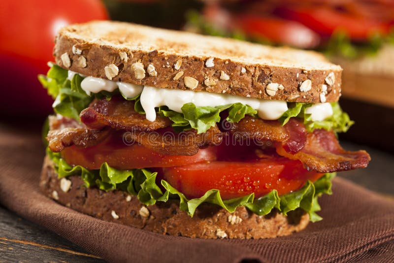 Fresh Homemade BLT Sandwich Stock Photo - Image of meal, wheat: 32979200