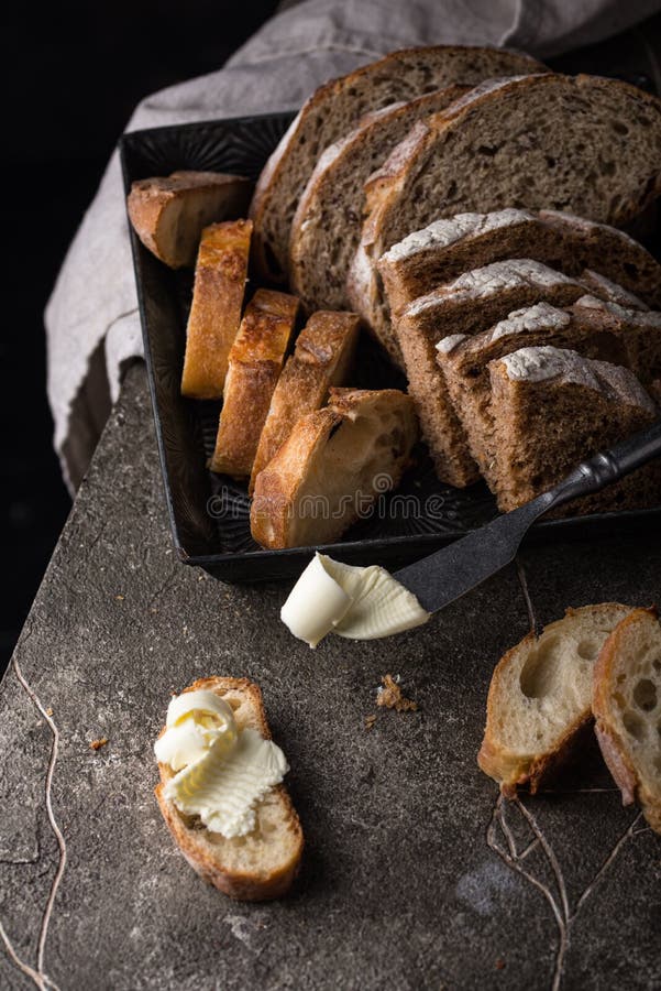 Fresh Homemade Bread with a Crispy Crust Stock Photo - Image of wheat ...