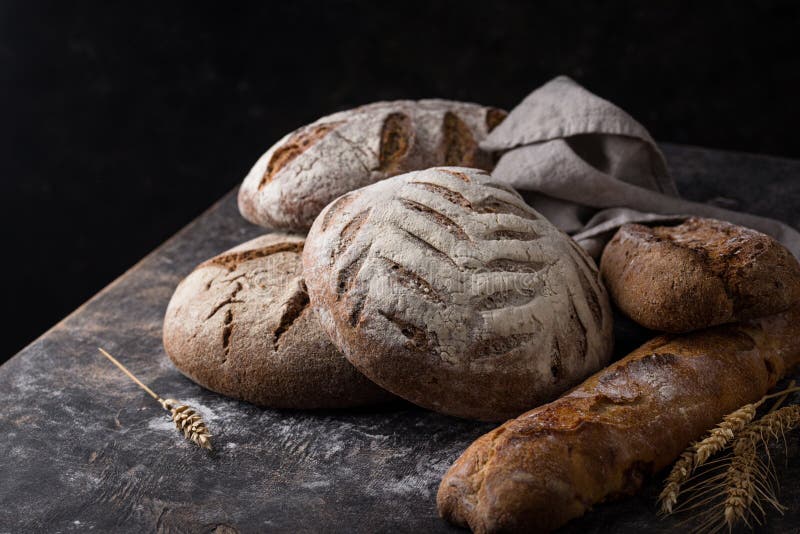 Fresh Homemade Bread with a Crispy Crust Stock Image - Image of grain ...