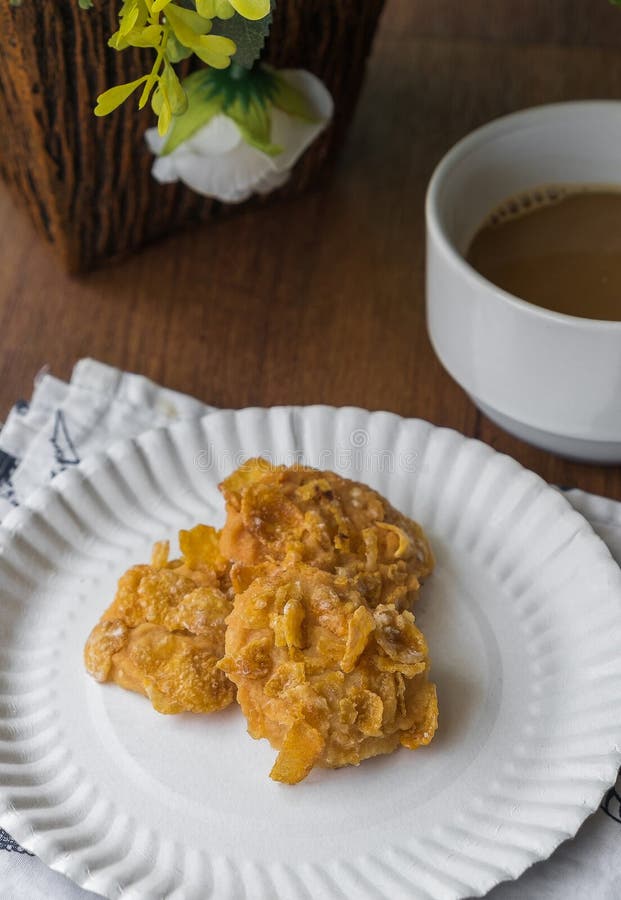 Fresh Homemade Cornflake Cookie on the Table, Traditional Crispy ...