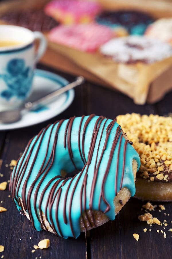 Fresh Homemade Donuts with Various Toppings Stock Image - Image of ...