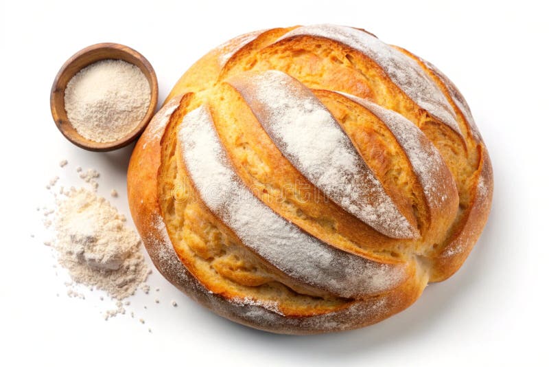 Fresh Homemade Golden Bread â€ Isolated on White Background Stock ...