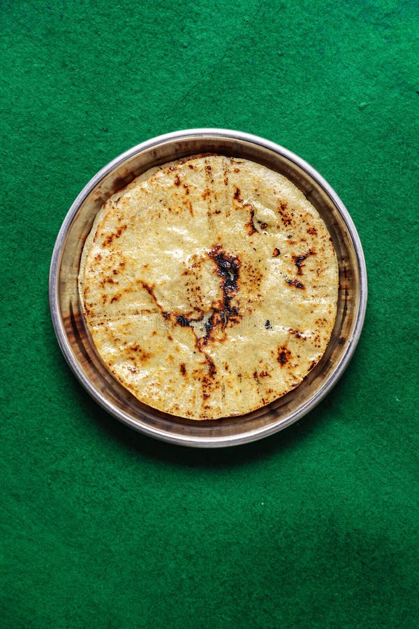 Fresh Homemade Indian Corn Bread. Makki Ki Roti Stock Image - Image of ...