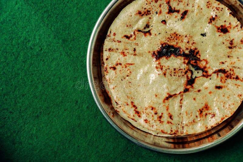 Fresh Homemade Indian Corn Bread. Makki Ki Roti Stock Image - Image of ...
