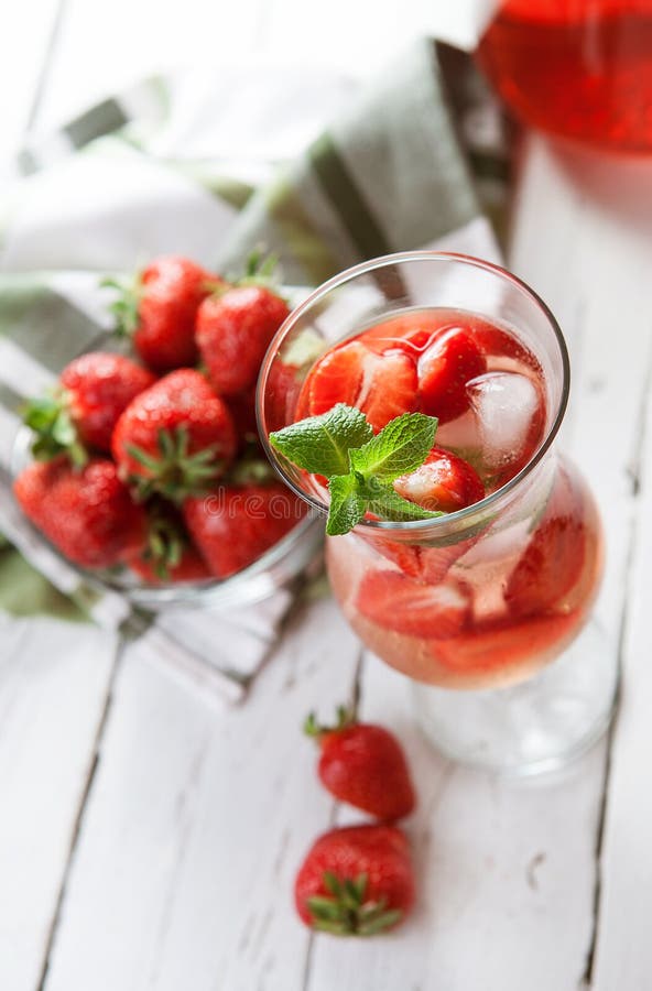 Fresh Homemade Strawberry Drink Stock Image - Image of fresh, herb ...