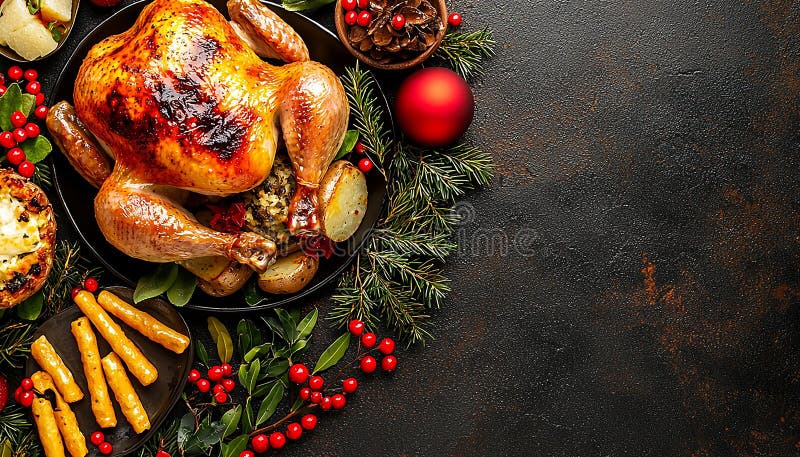 Fresh Homemade Turkey Meat Baked on Rustic Table Generated by AI Stock ...