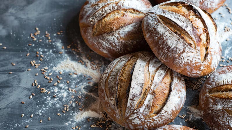 Fresh Homemade Unleavened Bread on a Gray Blue Background. Generative ...