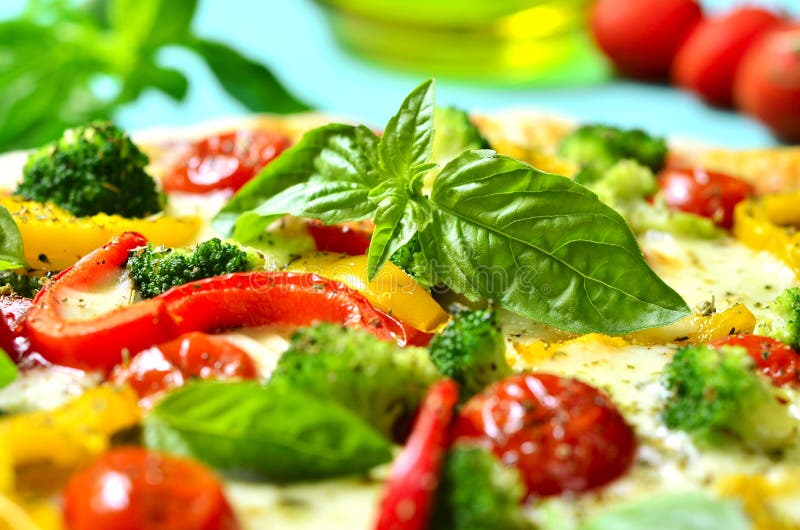 Fresh Homemade Veggie Pizza. Stock Image - Image of healthy, baked ...