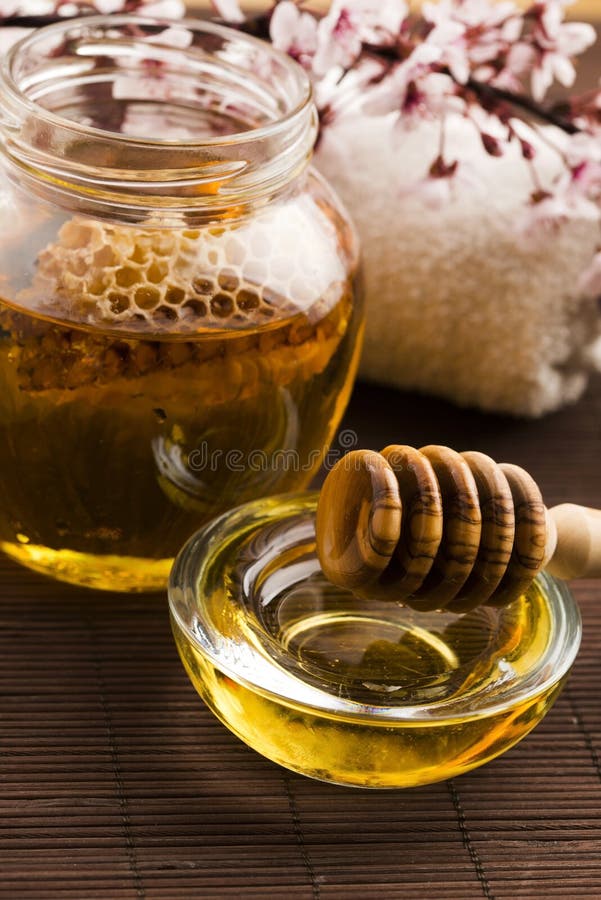 Fresh honey with honeycomb stock image. Image of gold - 53759467