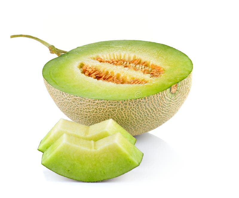 Fresh Honeydew Melon on White Stock Photo - Image of texture, honeydew ...
