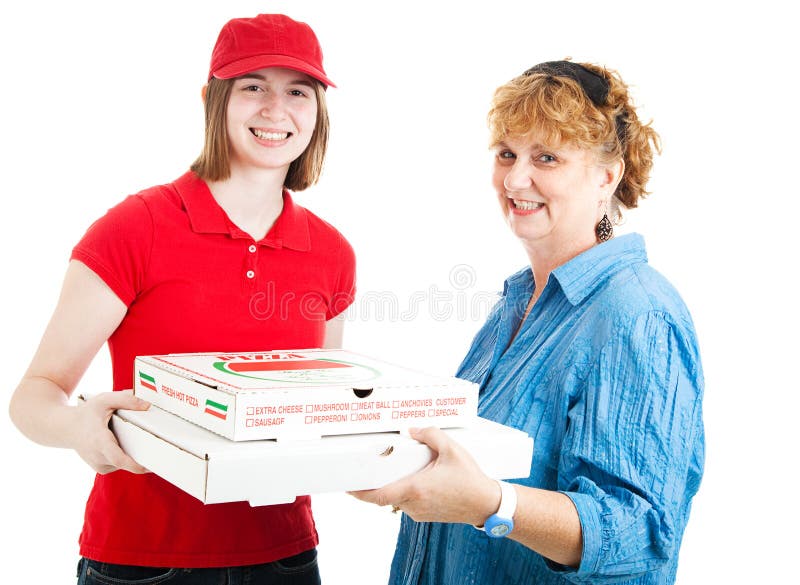Happy Pizza Customer stock image. Image of convenience - 1518133