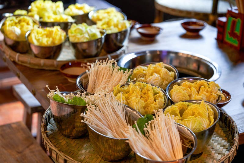 Fresh Hot Pot, Rich and Varied Hot Pot Dishes Stock Photo - Image of ...