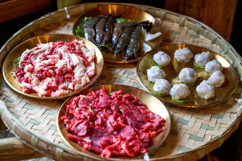 Fresh Hot Pot, Rich and Varied Hot Pot Dishes Stock Image - Image of ...