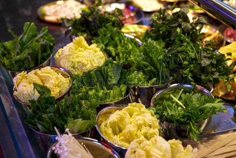 Fresh Hot Pot, Rich and Varied Hot Pot Dishes Stock Image - Image of ...