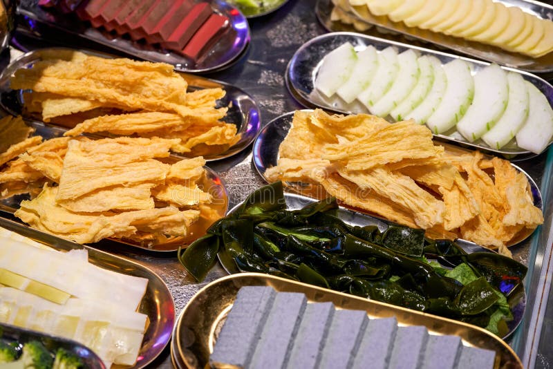 Fresh Hot Pot, Rich and Varied Hot Pot Dishes Stock Photo - Image of ...