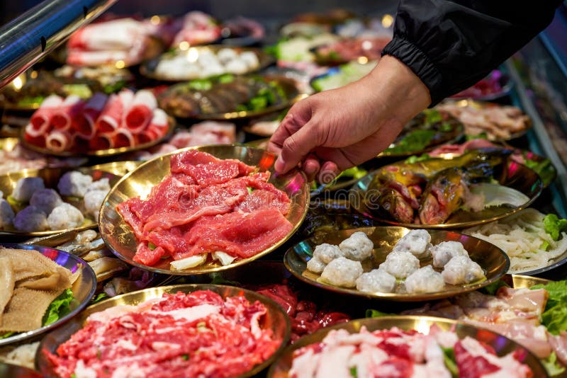 Fresh Hot Pot, Rich and Varied Hot Pot Dishes Stock Image - Image of ...