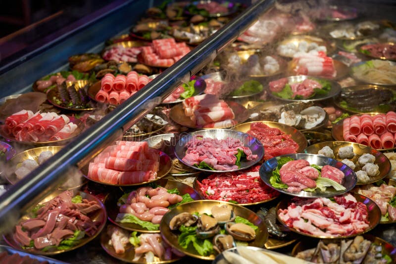 Fresh Hot Pot, Rich and Varied Hot Pot Dishes Stock Photo - Image of ...